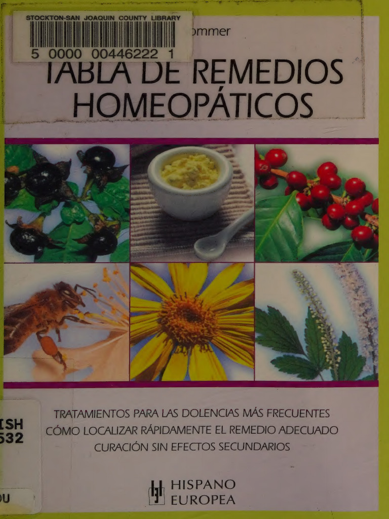 Tabla de Remedios Homeopáticos Tratamientos para L | PDF | Homeopatía ...