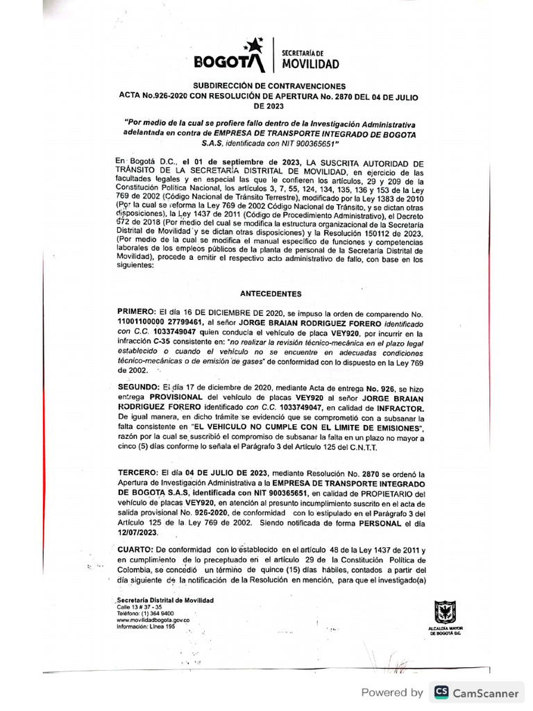 Fallo Absolutorio Exp 926-2020 | PDF