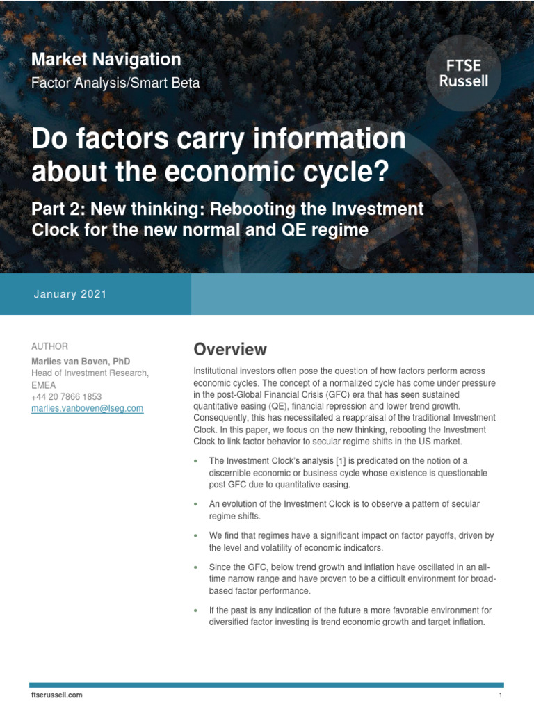 Do Factors Carry Information About The Economic Cycle - Part 2 Final ...