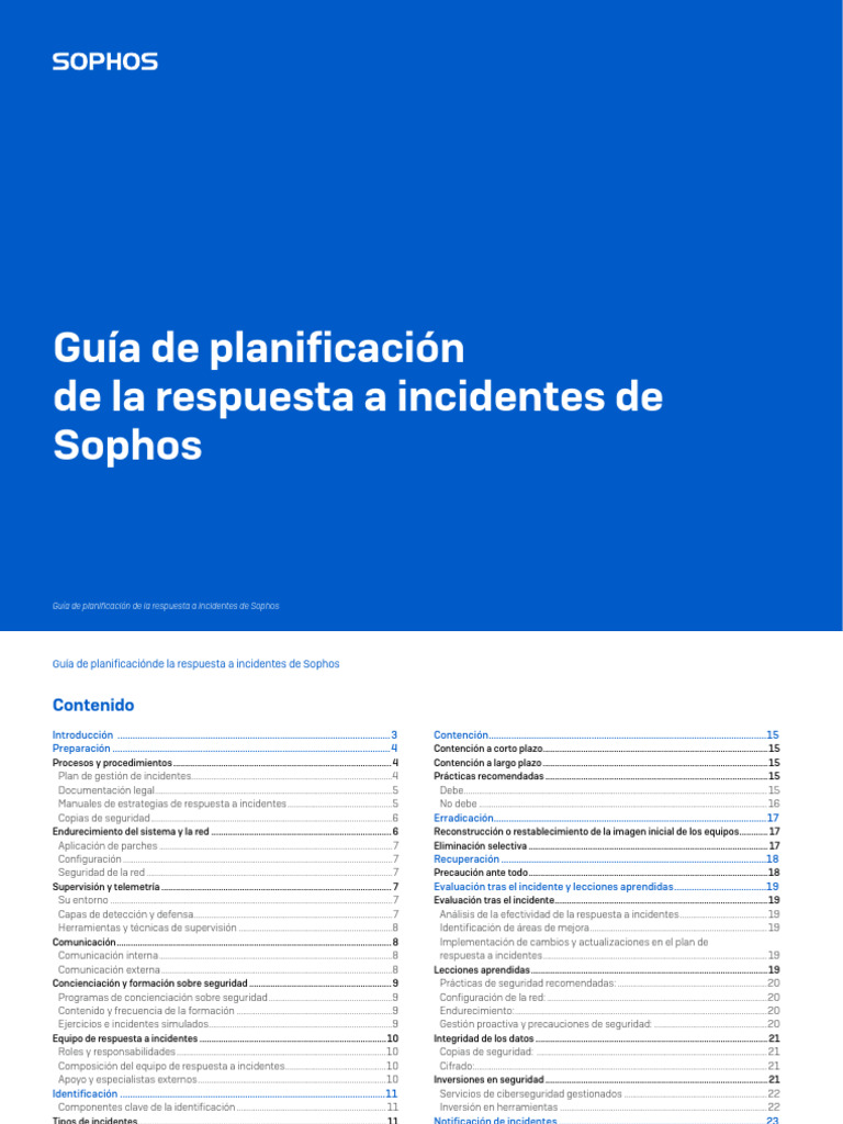 Sophos Incident Response Guide Es | PDF | Seguridad | La seguridad informática