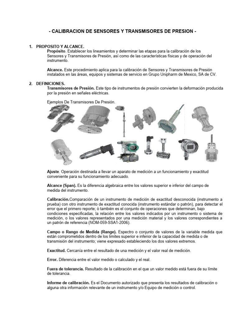 Calibracion de Sensores y Transmisores de Presion | PDF | Calibración | Sensor