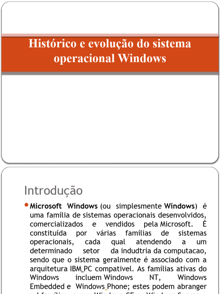 Histórico E Evolução Do Sistema Operacional Windows Pdf Windows Xp