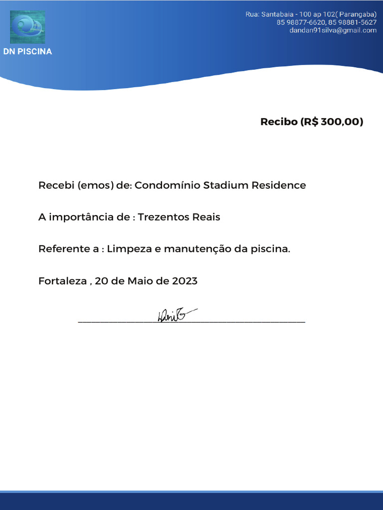 Recibo Piscina | PDF