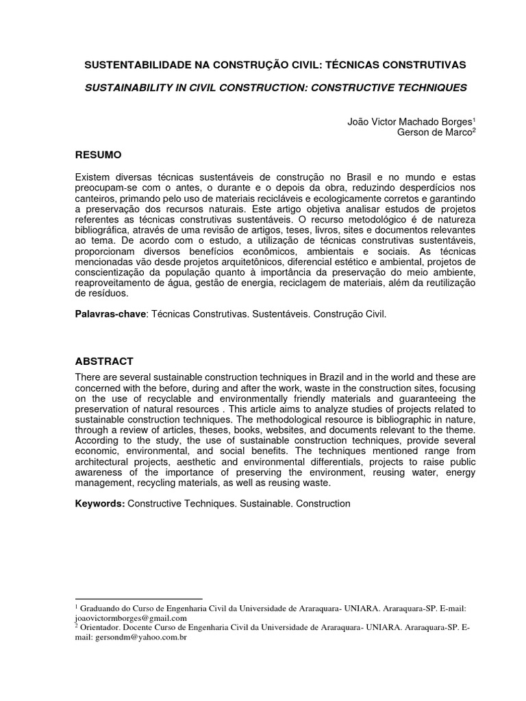 Sustentabilidade Na Construção Civil Pdf Desperdício Sustentabilidade