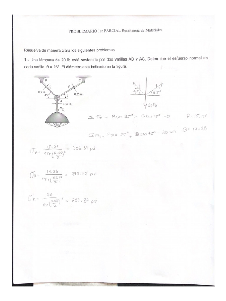 Problemario Primer Parcial | PDF