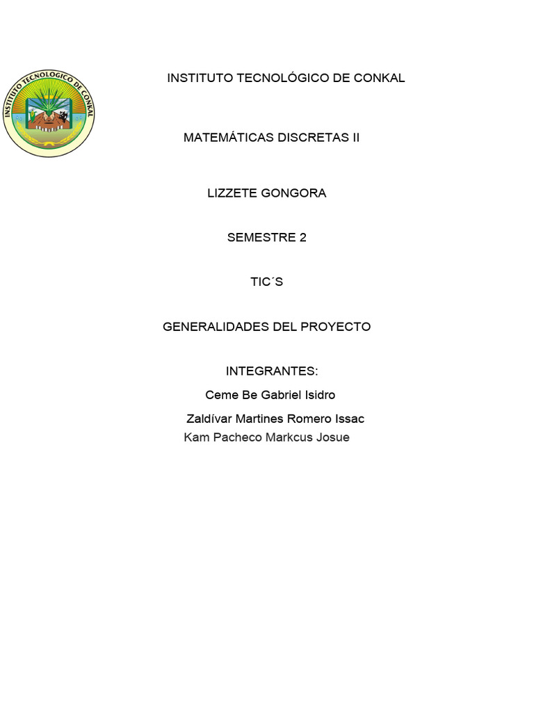 Matematicas Discretas Proyecto Tics | PDF | Teoría de grafos | Clave (criptografía)