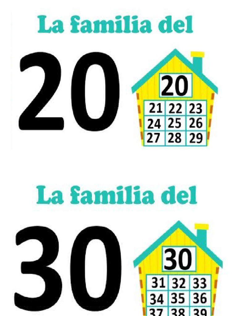 Familia de Numeros 10 Al 30 | PDF