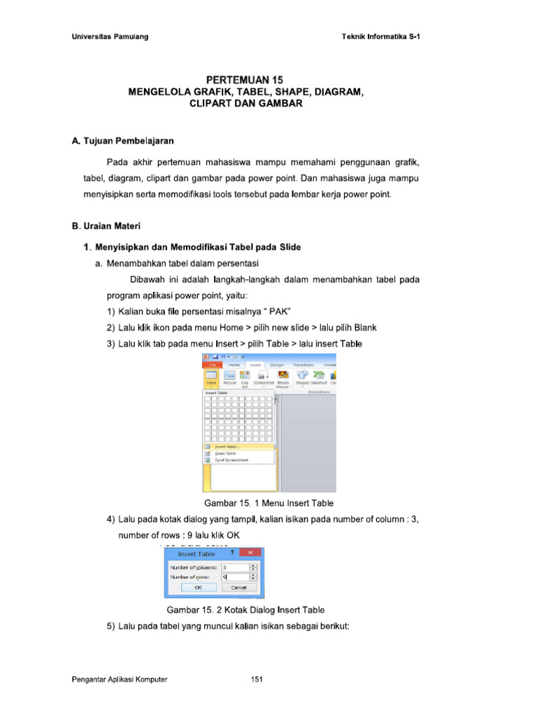 TPL0243 - 15 - Mengelola Grafik, Tabel, Shape, Diagram, Clipart Dan ...