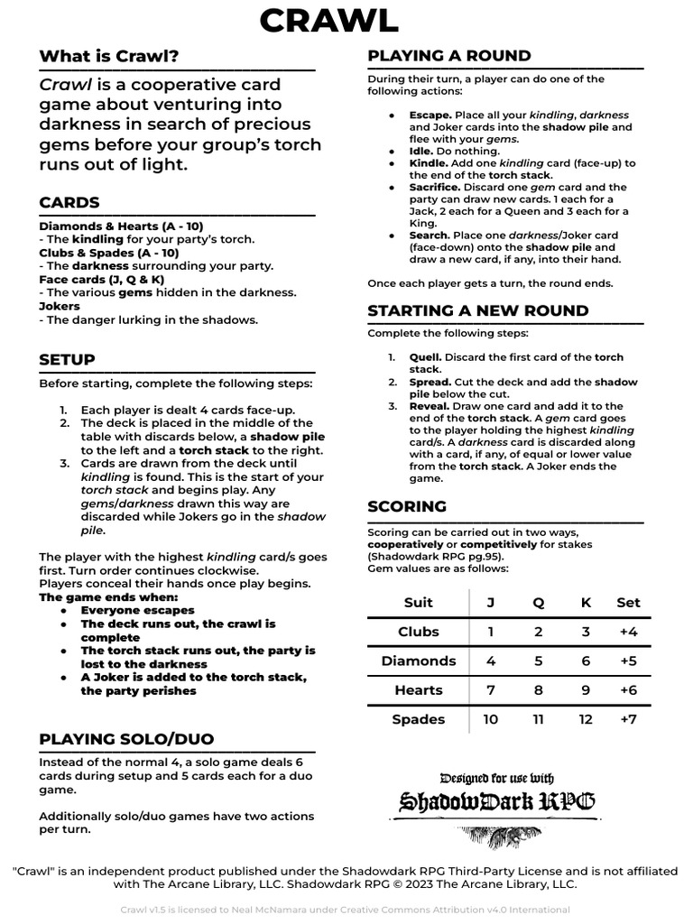Crawl v1.7 | PDF | Playing Cards | Tabletop Games