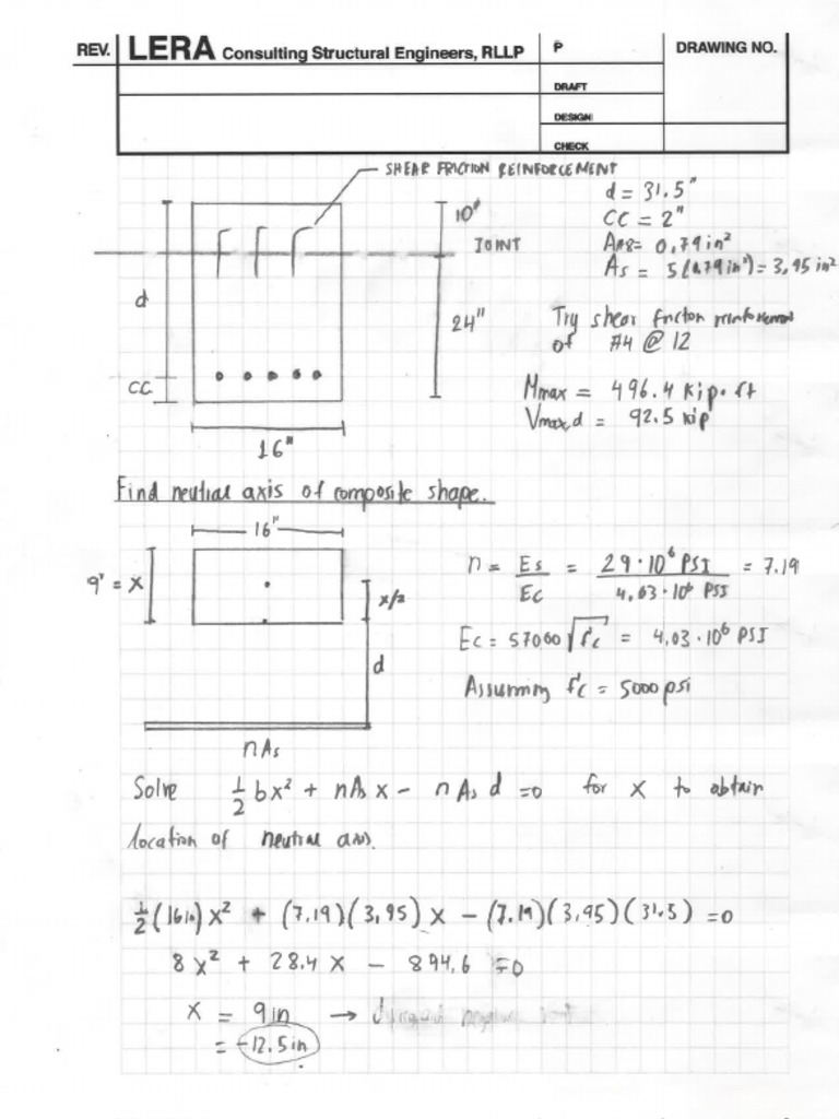 Shear Friction Calc | PDF