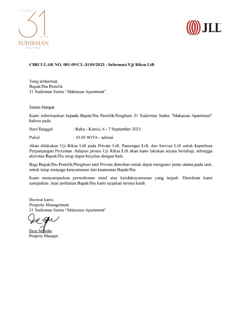 CL Uji Riksa Lift | PDF