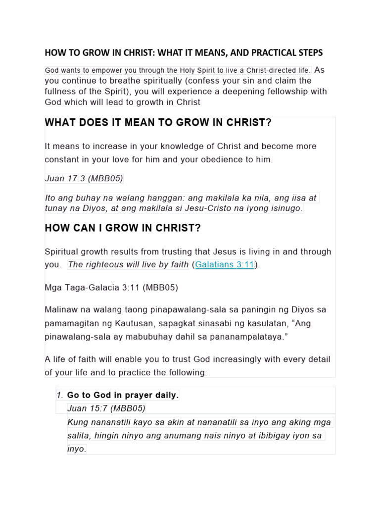 How To Grow in Christ | PDF