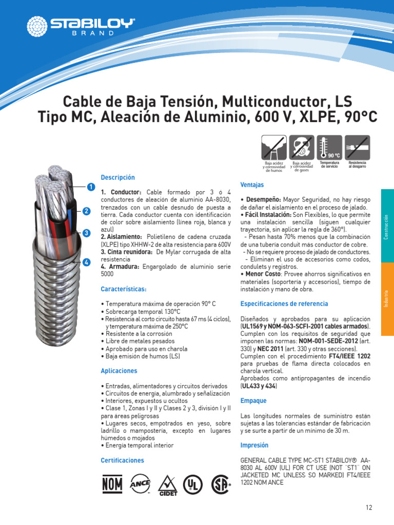 STABILOY BRAND - Indd | PDF | Conductor electrico | Aluminio