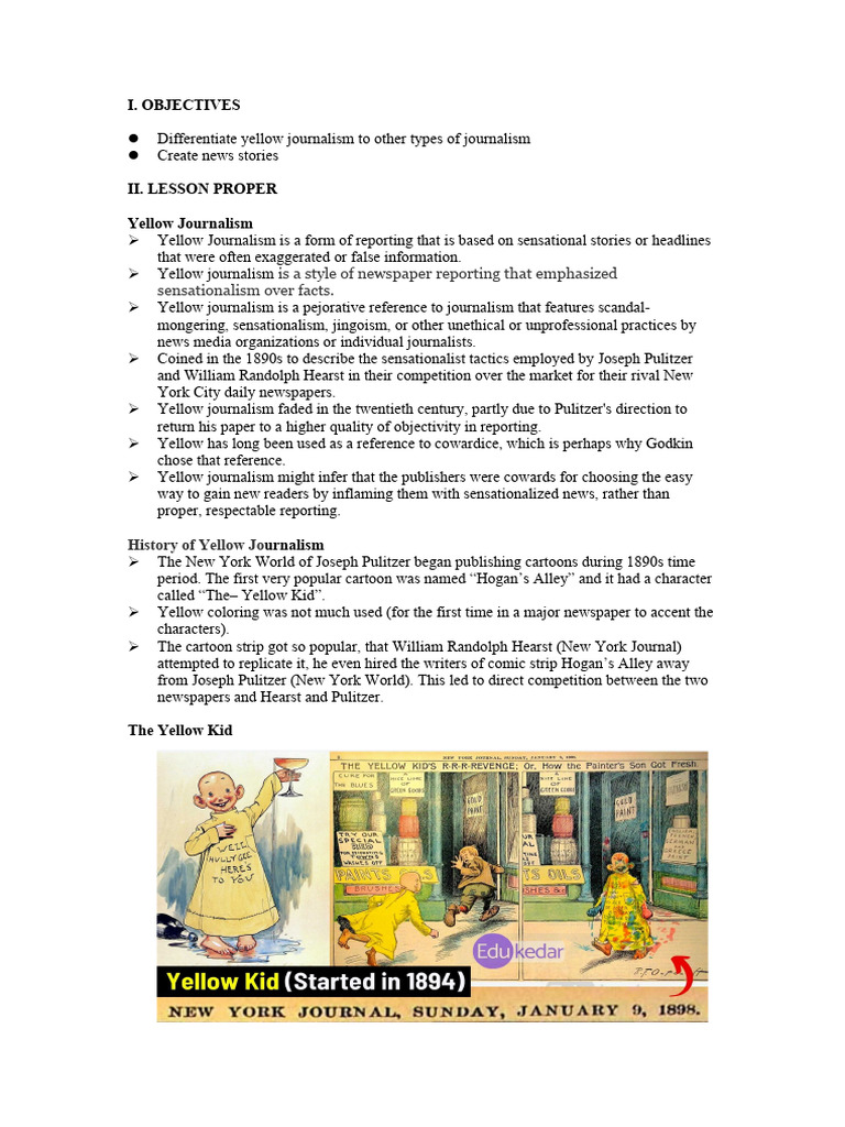 Yellow Journalism Generate News Stories WR | PDF | Mass Media | Journalism