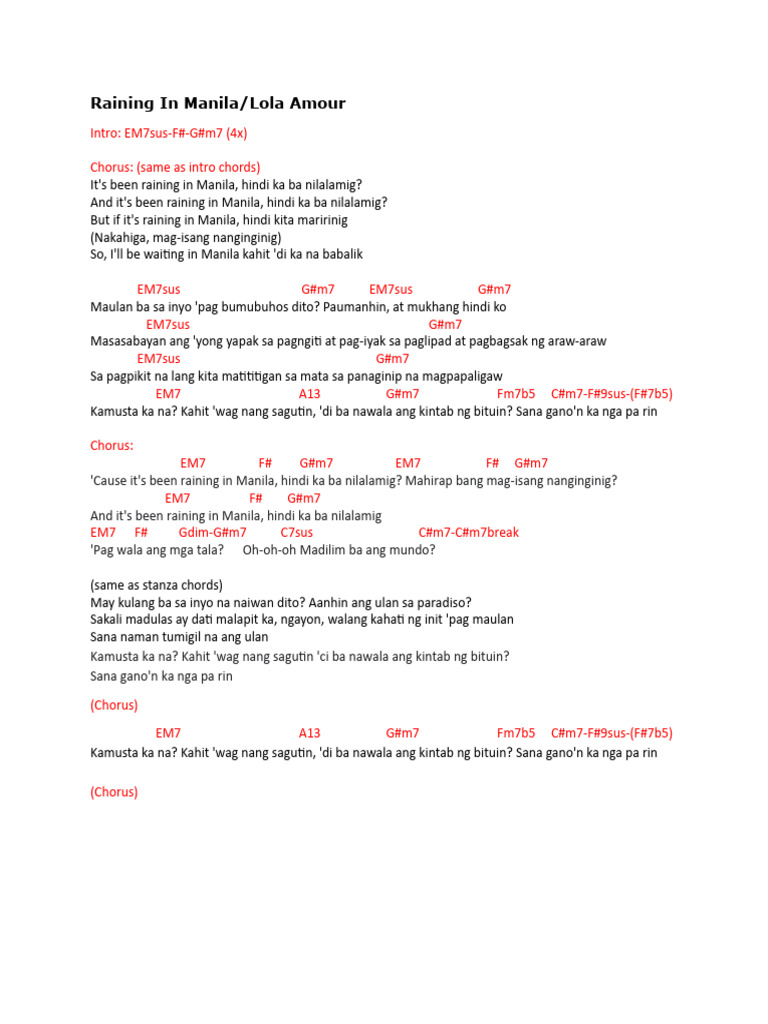 Raining in Manila | PDF