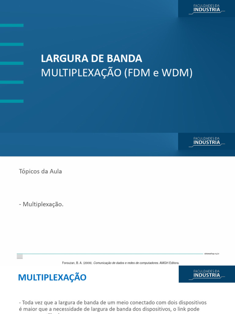 Aula 04 - Largura de Banda FDM - WDM | PDF | Rede de computadores ...
