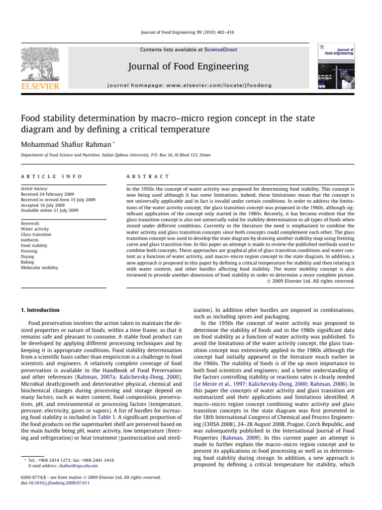 Rahman 2010 Food Stability Determination by Macro Micro Region Concept ...