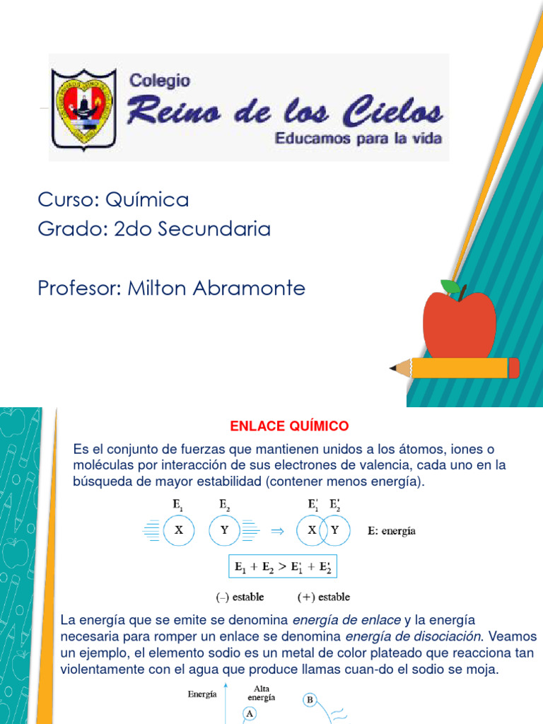 Química-Enlace Químico-Ppt - 2do-Sec | PDF | Enlace químico | Química