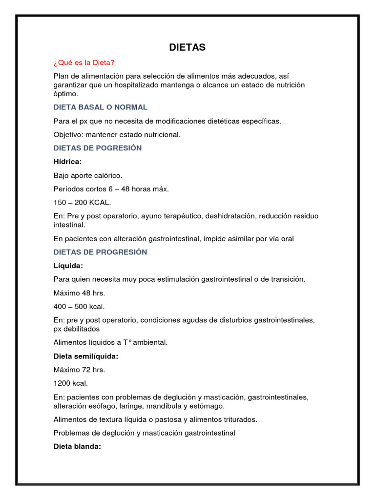 DIETAS | PDF | Índice de masa corporal | Promoción de la salud