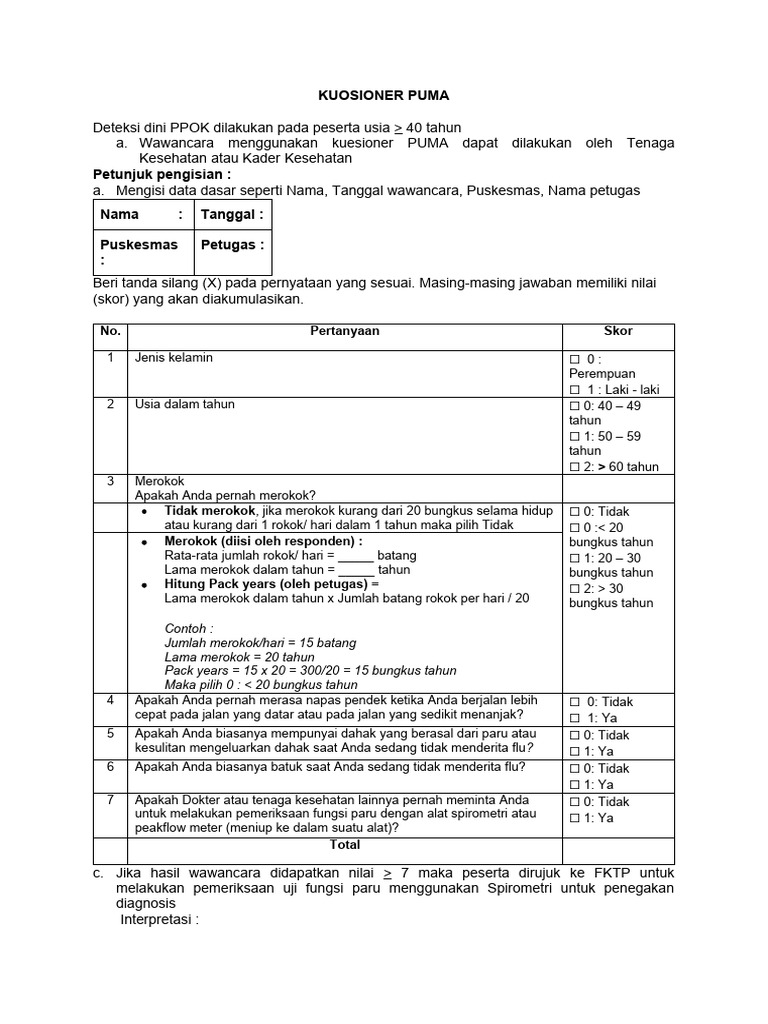 Kuosioner Puma | PDF | Karier & Perkembangan | Pengembangan Diri
