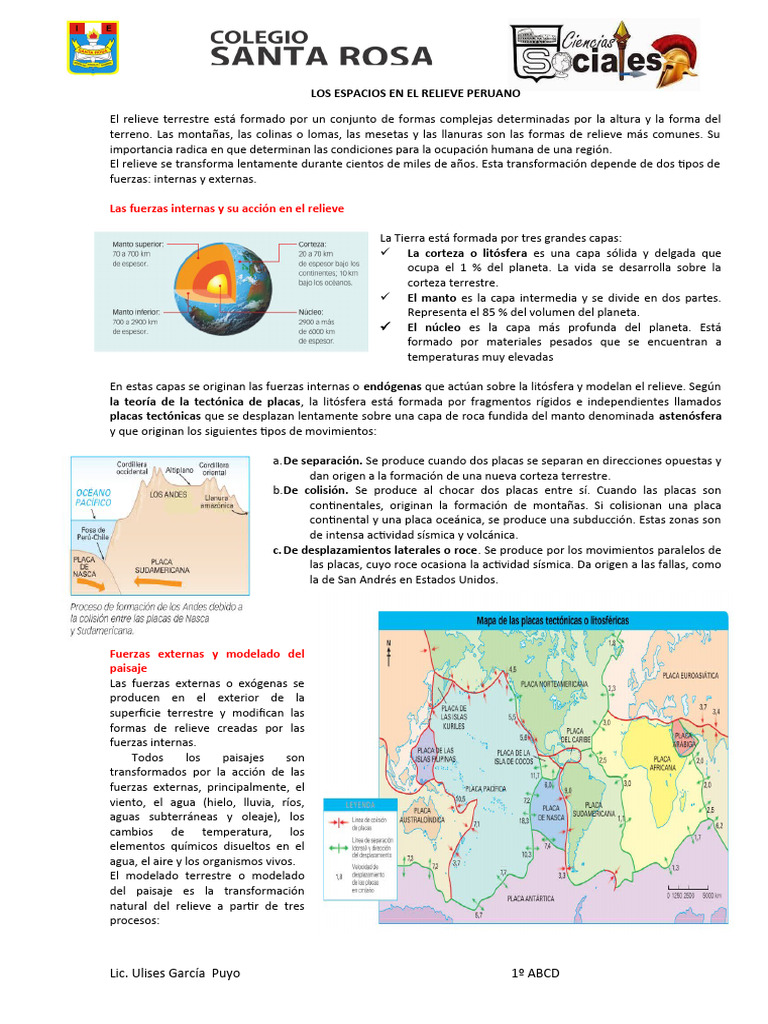 El Relieve Peruano | PDF | Placas tectónicas | Andes