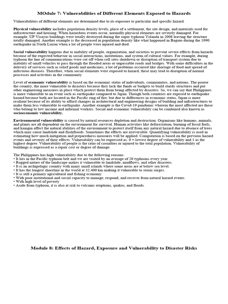 DRRR Mod 7 - 10 | PDF | Hazards | Risk