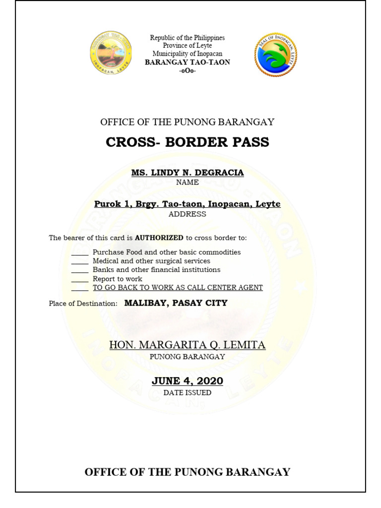 Brgy Clearance 2020.. | Download Free PDF | Affidavit | Philippines