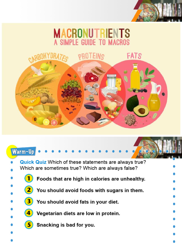 Overview of Macronutrients and Fiber | PDF | Carbohydrates | Diet ...
