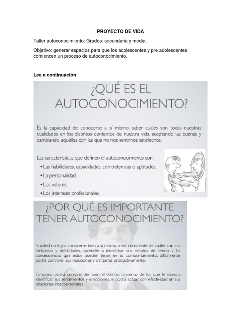 Taller de Autoconocimiento Adolescente | PDF