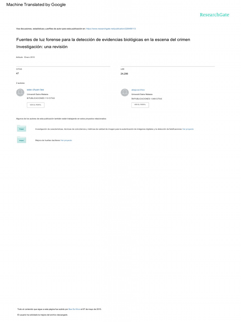 Forensic Light Sources For Detection Of Biological Pdf Ultravioleta