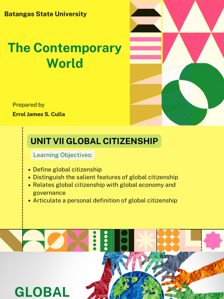 Lesson 7 The Contemporary World | PDF | Globalization | Citizenship