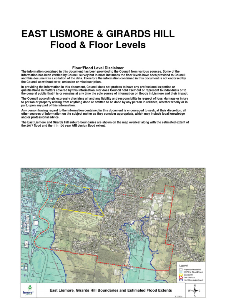 Floor and Flood Levels - East Lismore & Girards Hill | PDF
