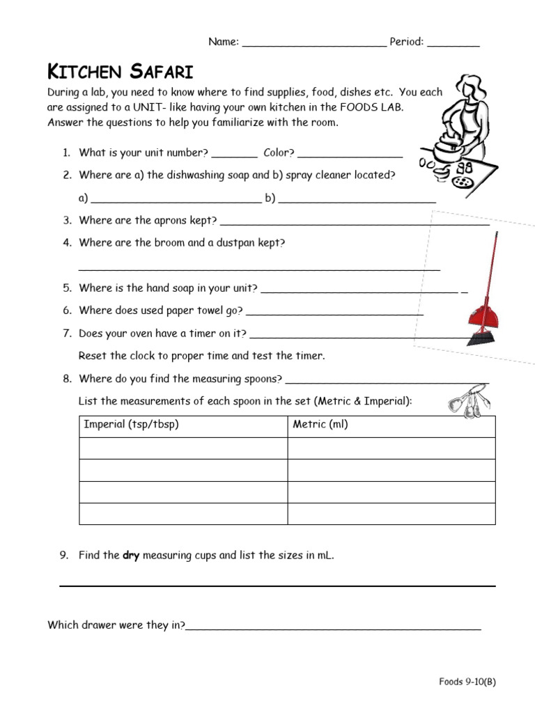 Kitchen Safari Intro Activity | PDF | Sheet Pan | Cuisine