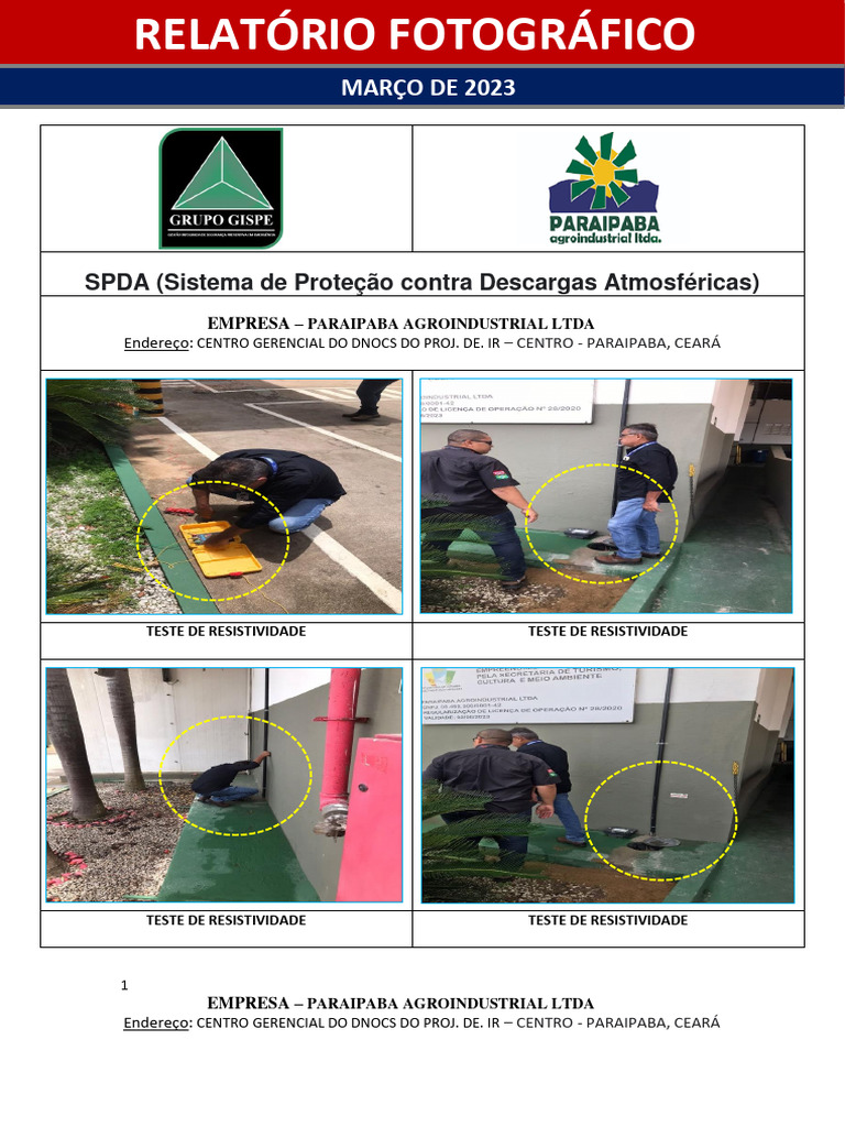 Spda Relatório Para Raio. | PDF | Relâmpago