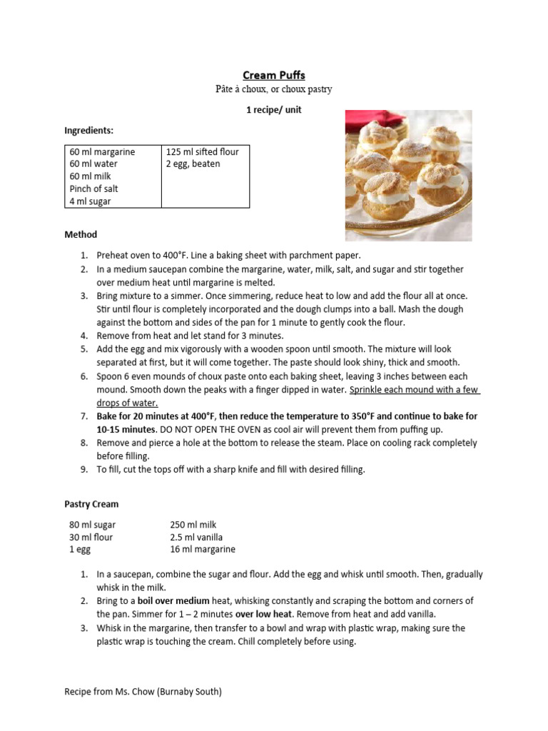 Cream Puffs | PDF