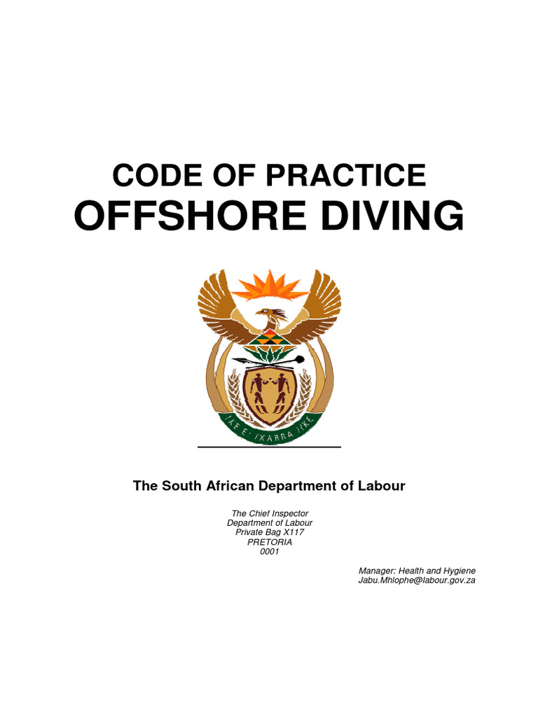 Offshore Diving Code of Practice Guide | PDF | Scuba Diving | Hazards