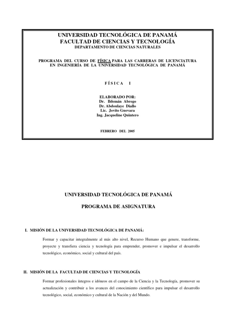 Programa de Fisica I - Analítico | PDF | Las leyes del movimiento de Newton | Cinemática