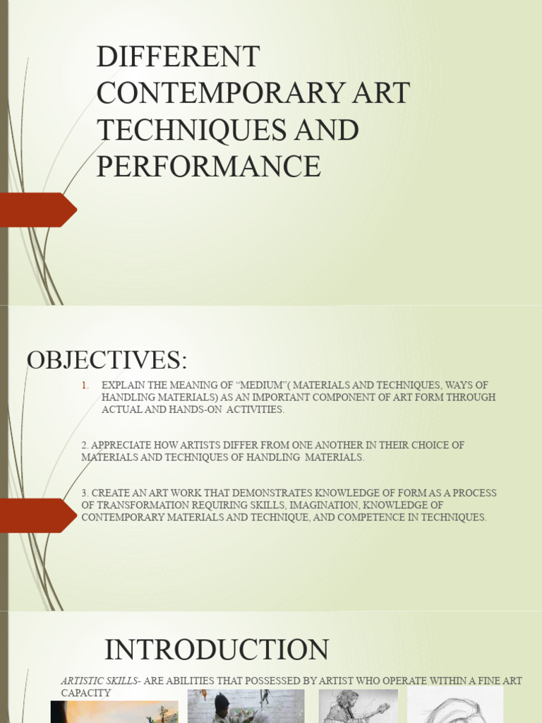 Different Contemporary Art Techniques and Performance | PDF ...