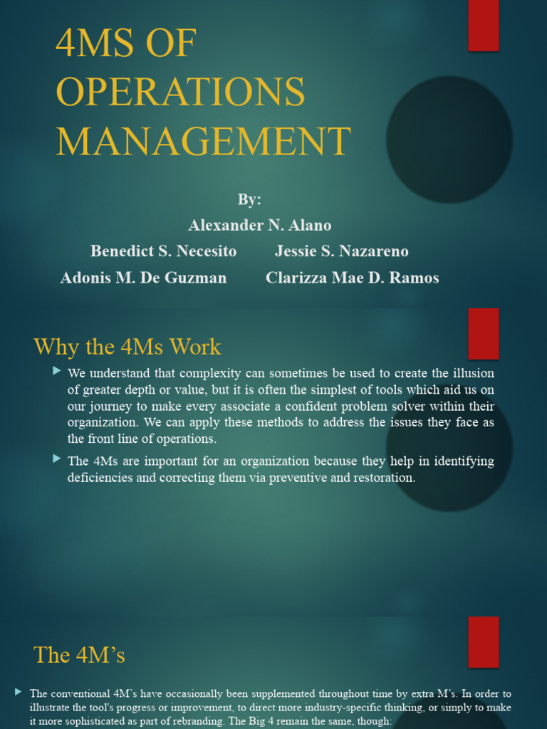 4ms of Operations Management | PDF | Business Process | Business