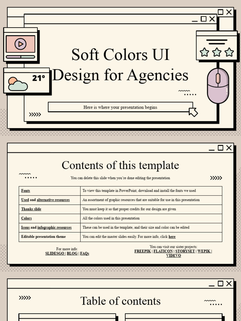 Soft Colors UI Design Template | PDF | Planets | Solar System