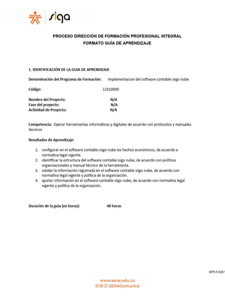 Guia De Aprendizaje Siigo Nube 2020 Pdf Contabilidad Software