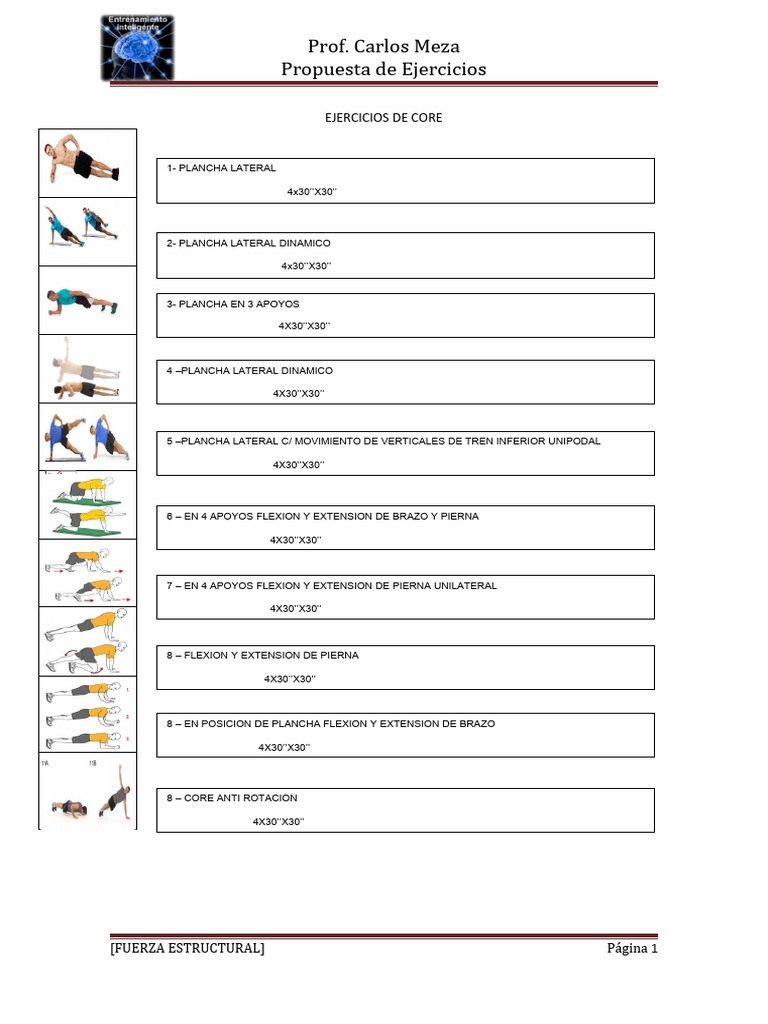 Fuerza Tren Superior y Core | PDF | Deportes y actividades al aire libre