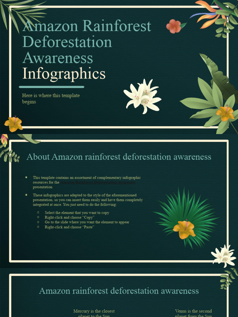 Amazon Rainforest Deforestation Awareness Infographics by Slidesgo ...