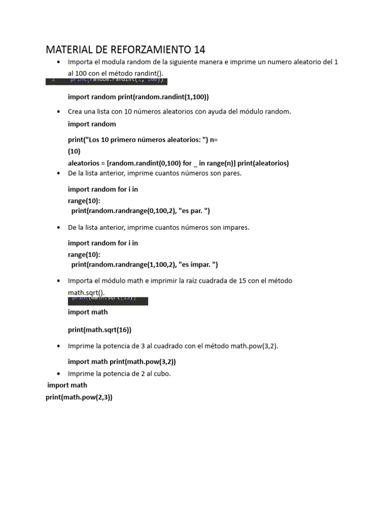 Material de Reforzamiento U14 | PDF | Ciencia y matemáticas