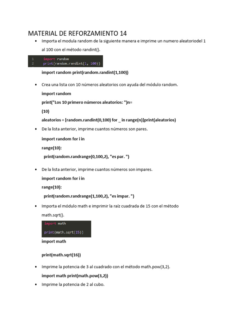 Material de Reforzamiento U14 | PDF