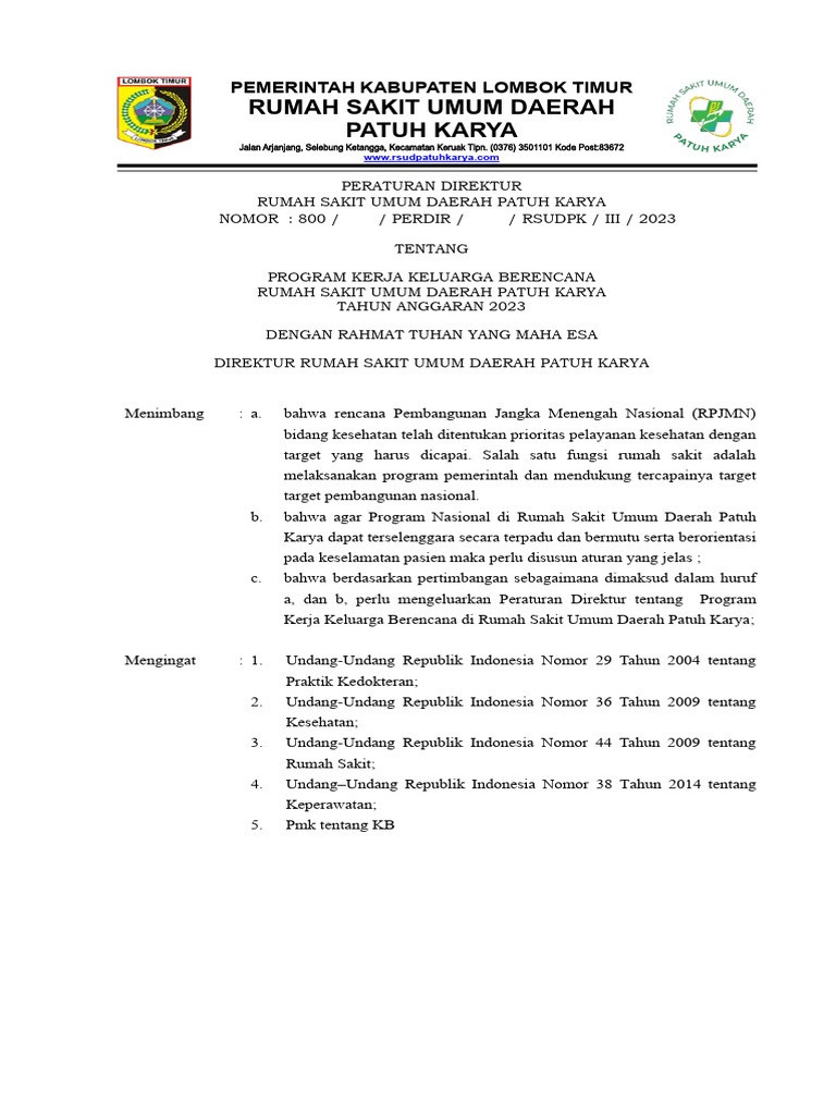 Pedir TTG Program Kerja PKBRS | PDF