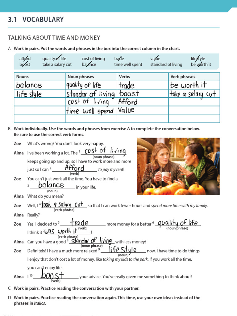 BUS 2.0 Level 4 Lesson Plan 3 Handout 1 | PDF | Cost Of Living | Noun