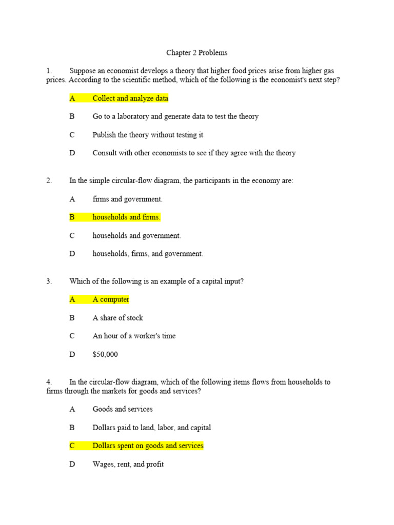 Chapter 2 Problems-2 | PDF | Economics | Economies