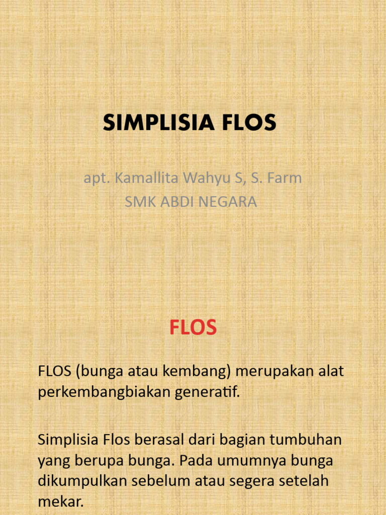 Simplisia Flos | PDF