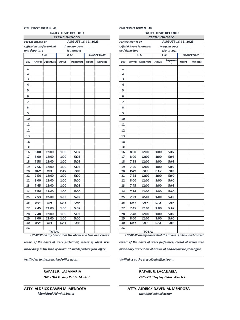 New DTR Otpm | PDF